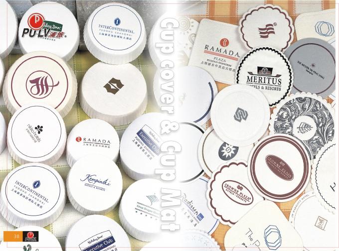 Custom Recyclable Hotel Disposable Paper Coasters Glass Cover With Logo